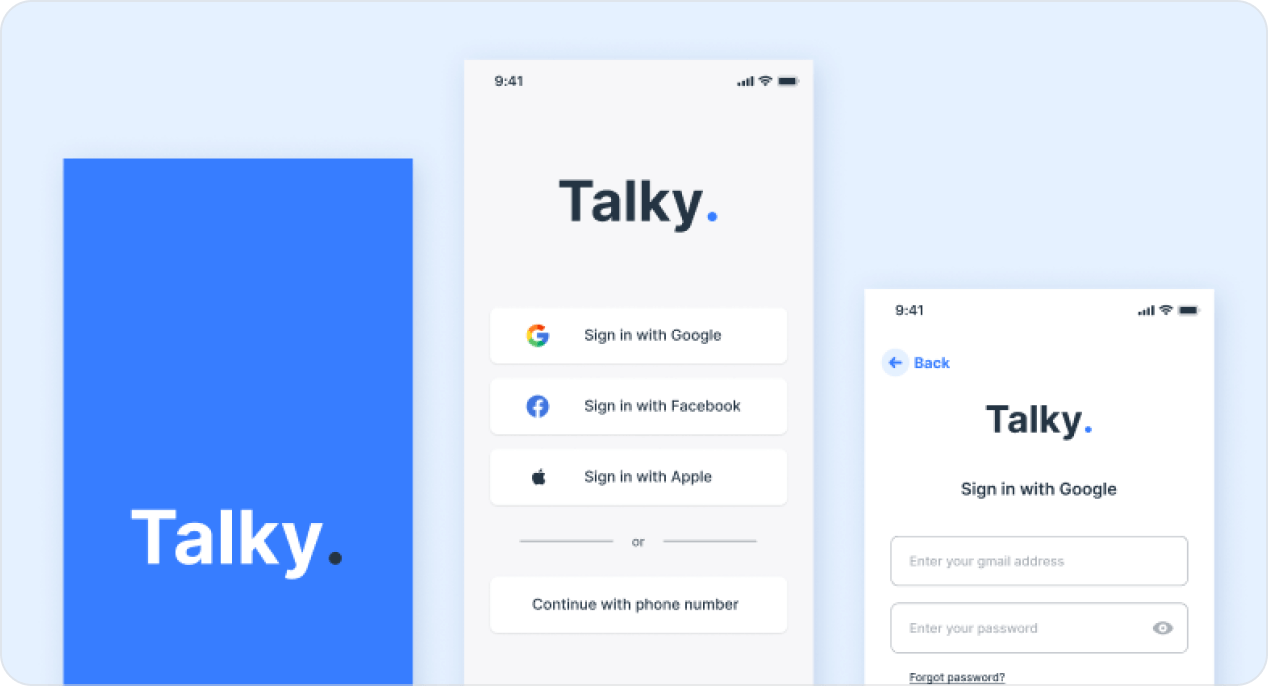 Talky Chat Application UI